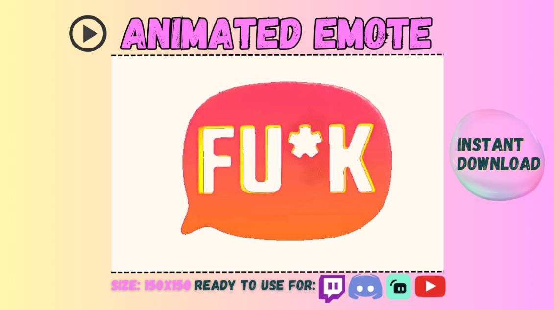 Animated Fuck Text Emote Twitch Freak Sub Emoji/cuss FU Emotes/dialog ...