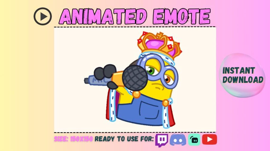 Twitch 13 MINION EMOTE Bundle Animated Pack Sub Emoticon/anime Minions ...