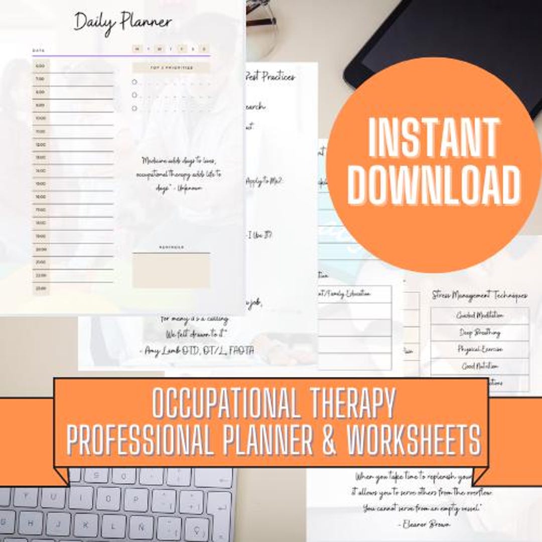 Occupational Therapy Assistant Planner - Worksheets - Goals, Patient ...