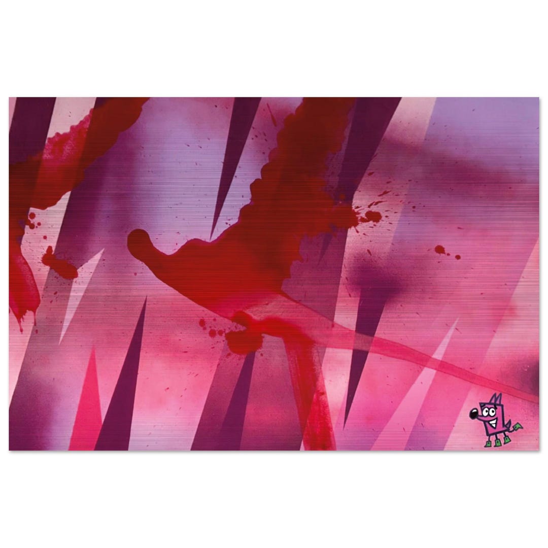 Pinky Ponko Pink Splatter // Aluminum Print brushed - Etsy