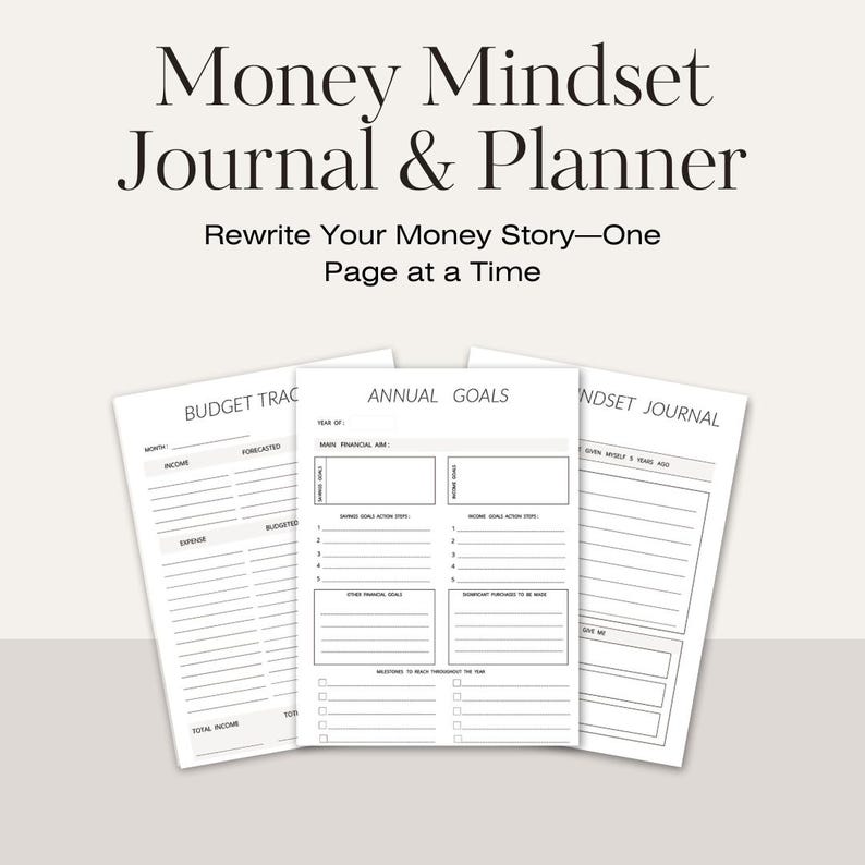 Money Mindset Planner and Journal, Budget Planner, Digital Journal ...