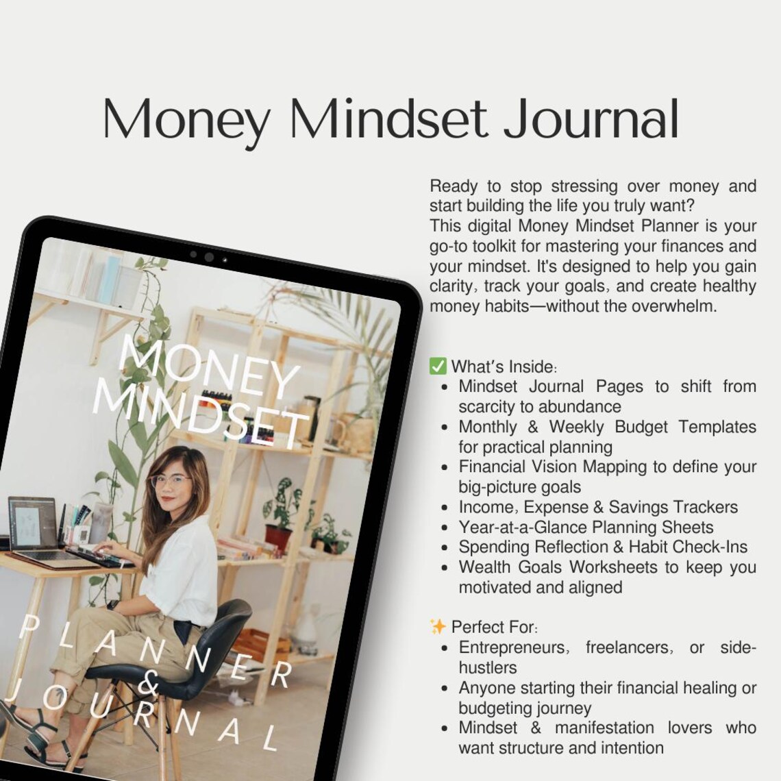 Money Mindset Planner and Journal, Budget Planner, Digital Journal ...