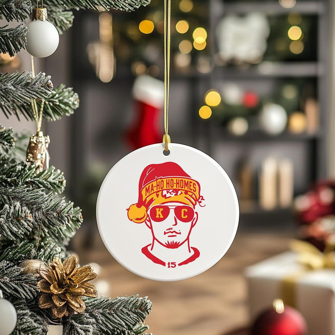 Kansas City Chiefs Patrick Mahomes Ornament, Football Player Ornament ...
