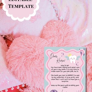 Editable Girly Tooth Fairy Letter Template | Canva Tooth Fairy ...