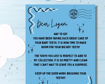 Editable Girly Tooth Fairy Letter Template | Canva Tooth Fairy ...