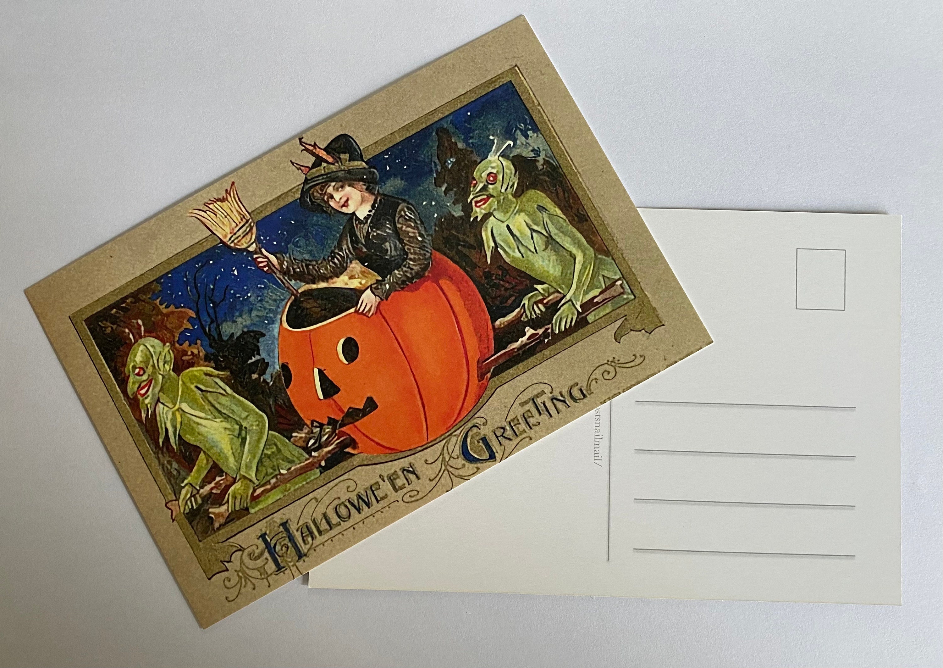 Five Freakishly Fun Halloween Postcards - Etsy