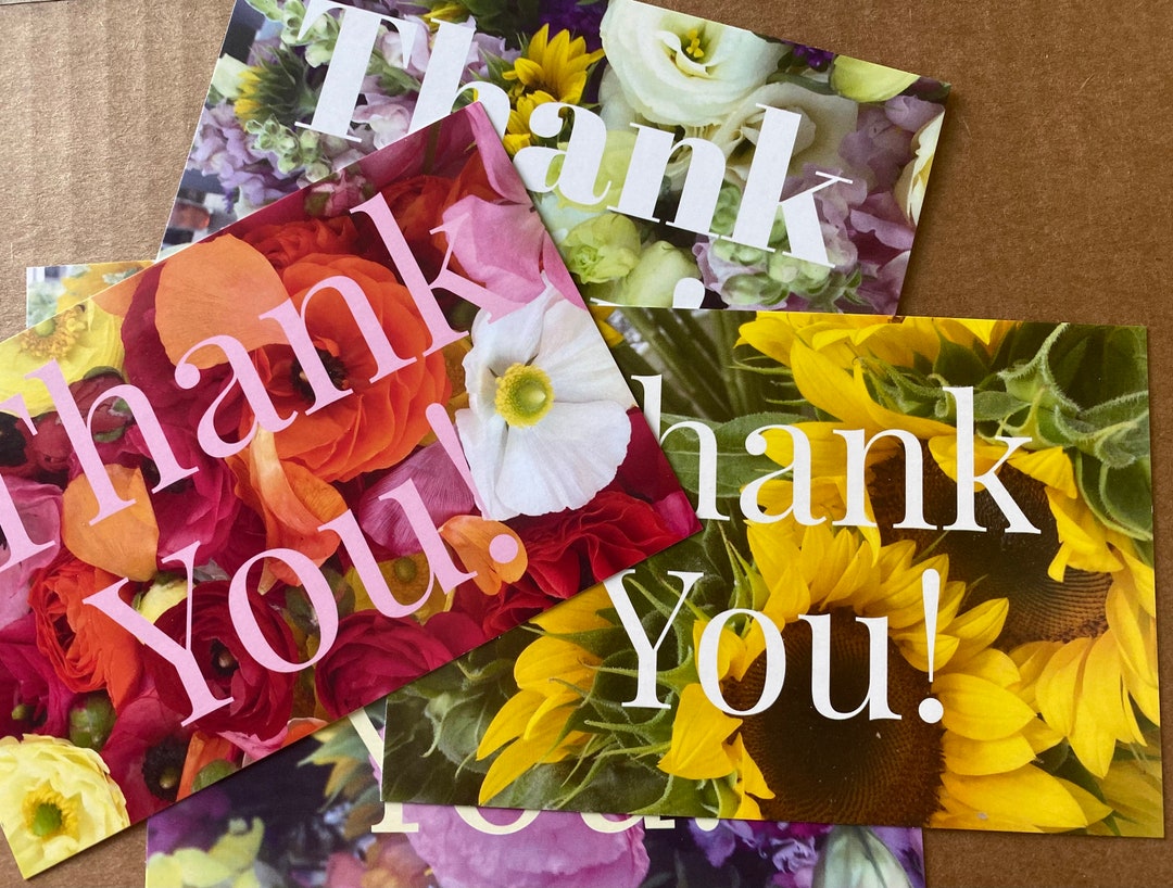 Five Thank You Post Cards - Etsy