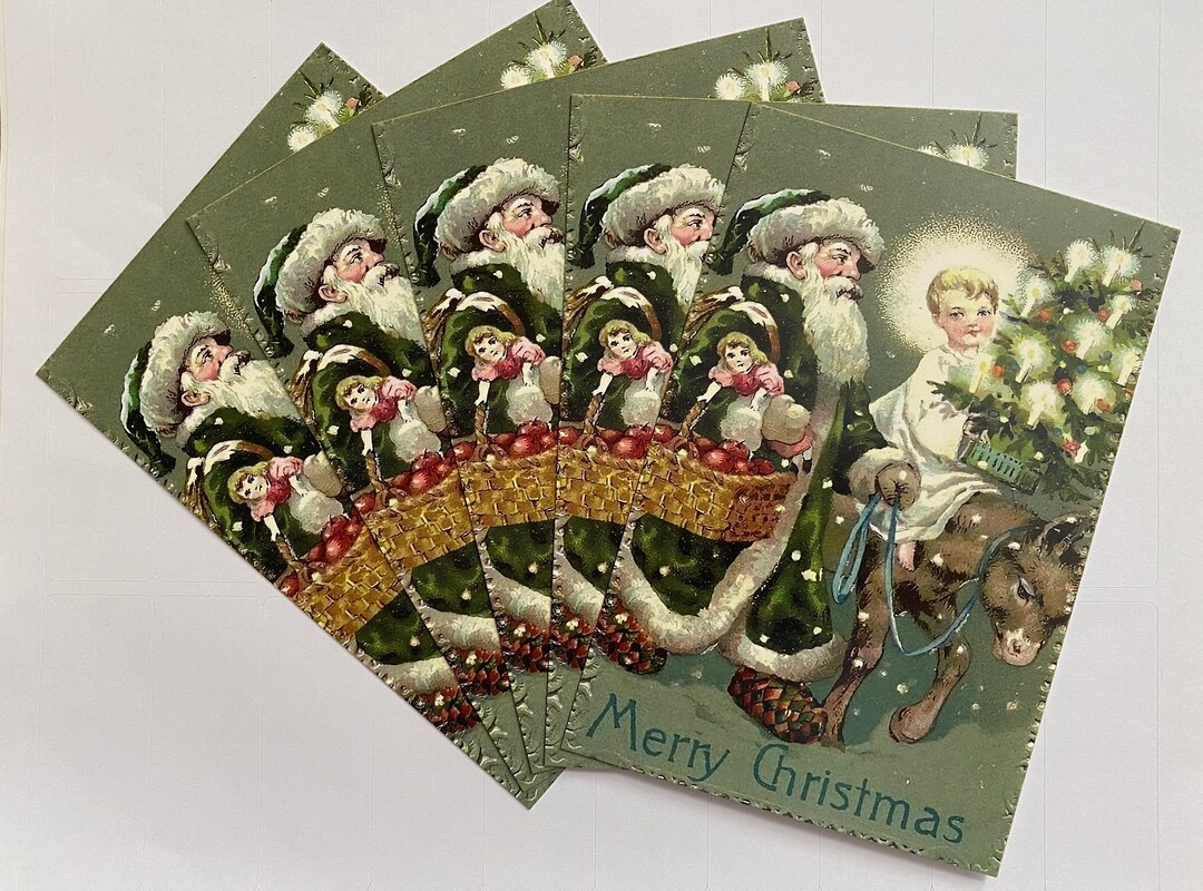 Santa Claus Postcards Retro Reproductions - Etsy