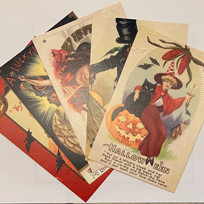 Halloween Postcards - Etsy