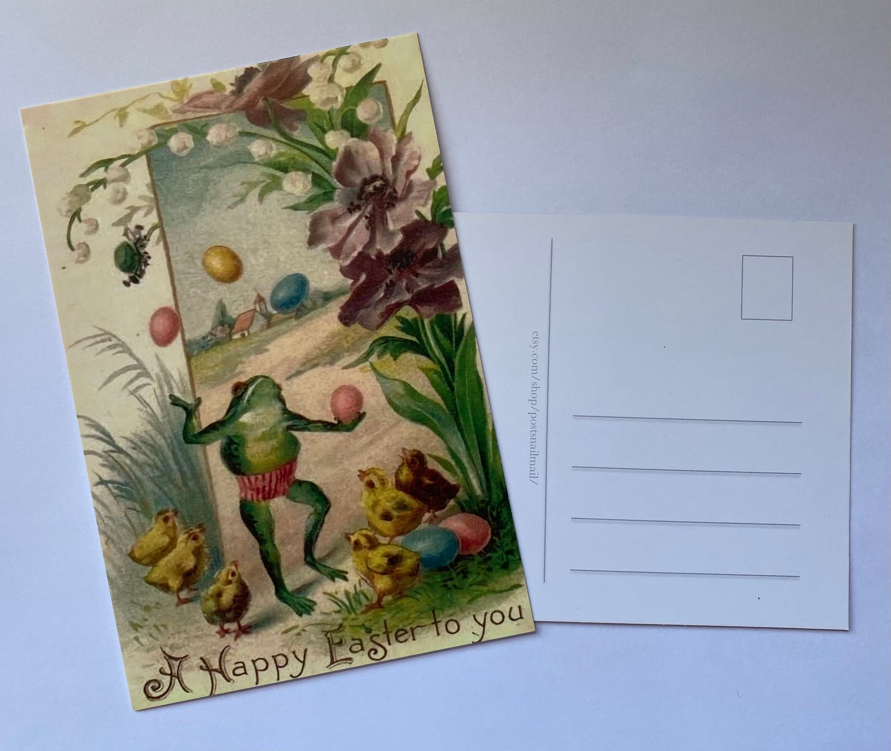 Five Friendly Easter Greetings Postcards | Etsy