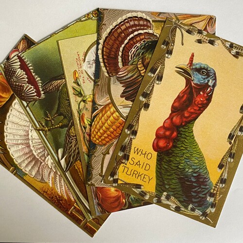 Five Tom Turkey Thanksgiving Cards - Etsy