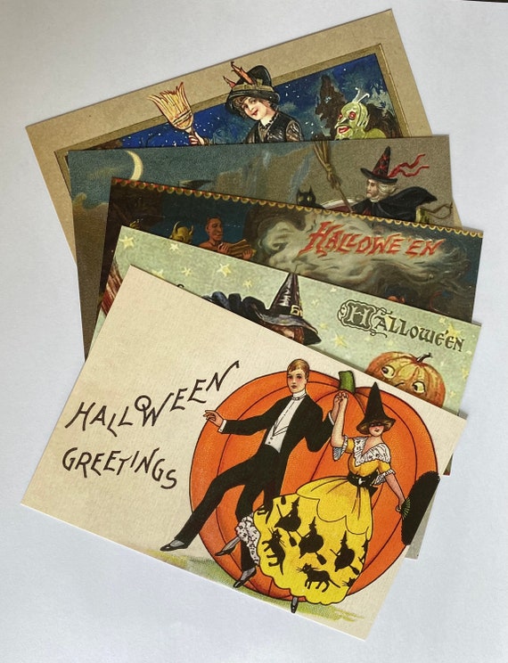 Five Freakishly Fun Halloween Postcards - Etsy