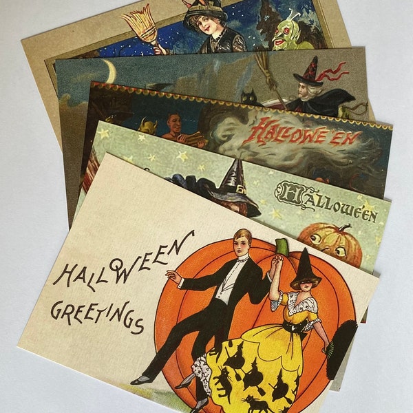 Halloween Postcards - Etsy