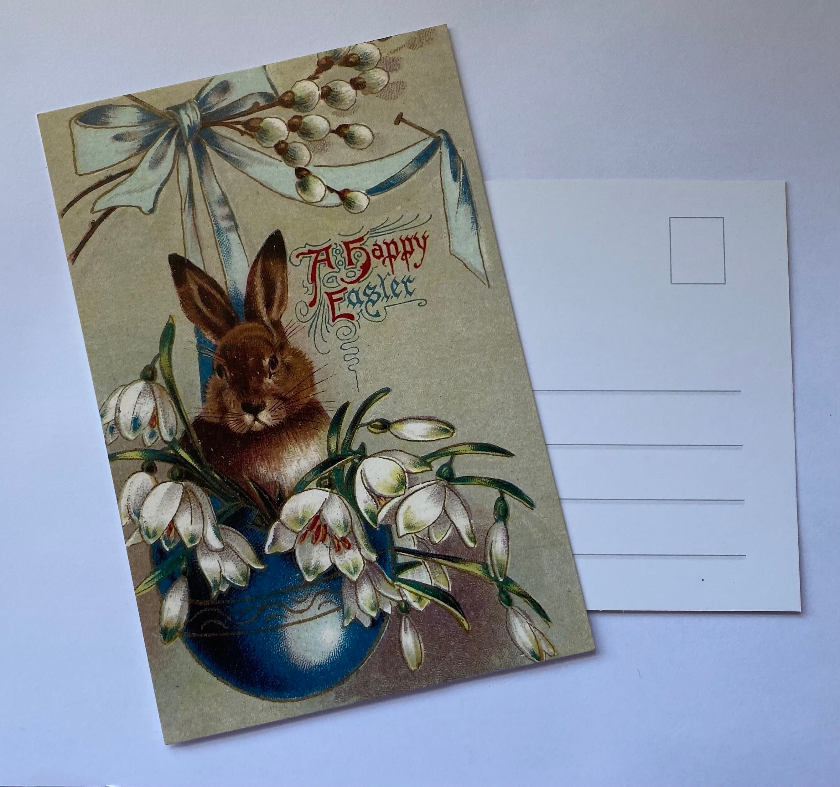 Five Friendly Easter Greetings Postcards | Etsy