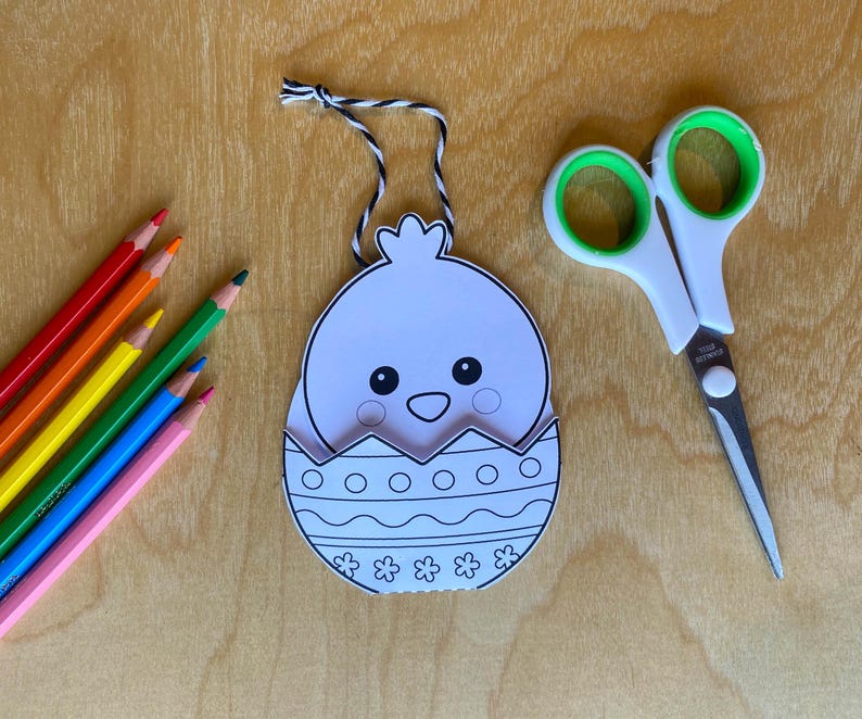 Easter Chick Craft: Color, Cut & Paste Activity (PDF Download) - Etsy