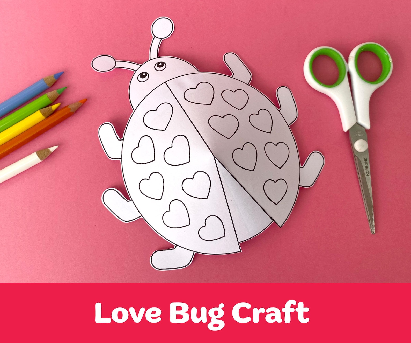 Ladybug Craft for Kids: Cut & Paste Coloring Activity (digital Download ...