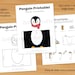 Penguin Printable! Cut and Paste Winter Craft, Kids Activity, Coloring ...