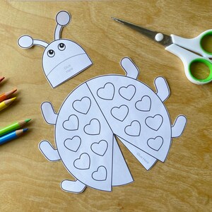 Ladybug Craft for Kids: Cut & Paste Coloring Activity (digital Download ...