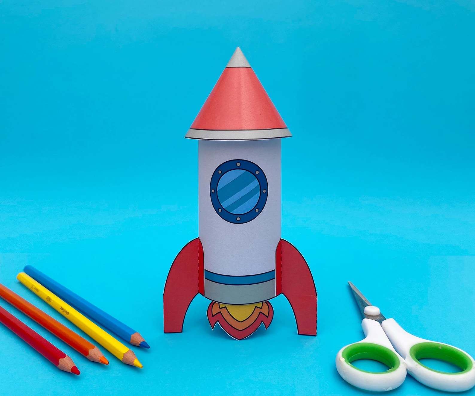 Rocket Ship Craft! - Cut and Paste Activity for Kids - 3D Space Theme ...