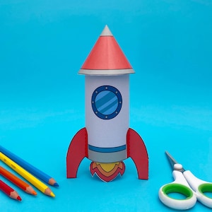 3D Rocket Ship Craft: Cut & Paste Activity (PDF Printable) - Etsy