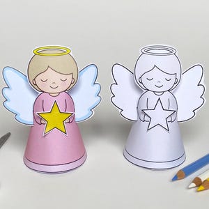 Angel Craft Printable: Cut and Paste DIY Ornament (digital Download) - Etsy