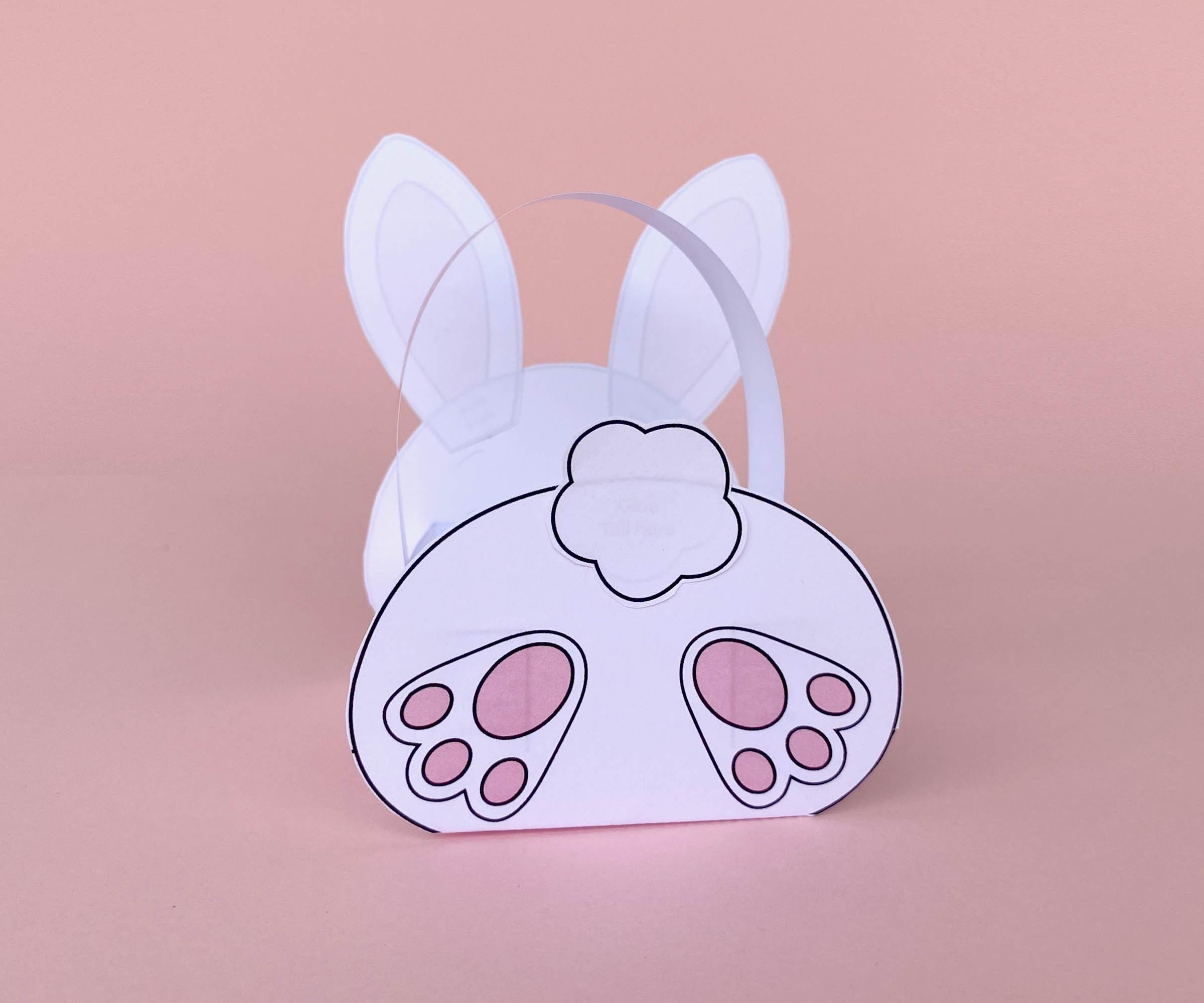 Easter Bunny Basket! Kids Craft, Cut and Paste Printable, Fun and Easy ...