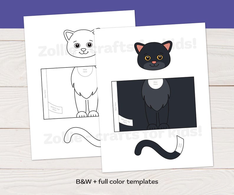 Halloween Cat Craft: Cut & Paste Activity - Toilet Roll Printable ...
