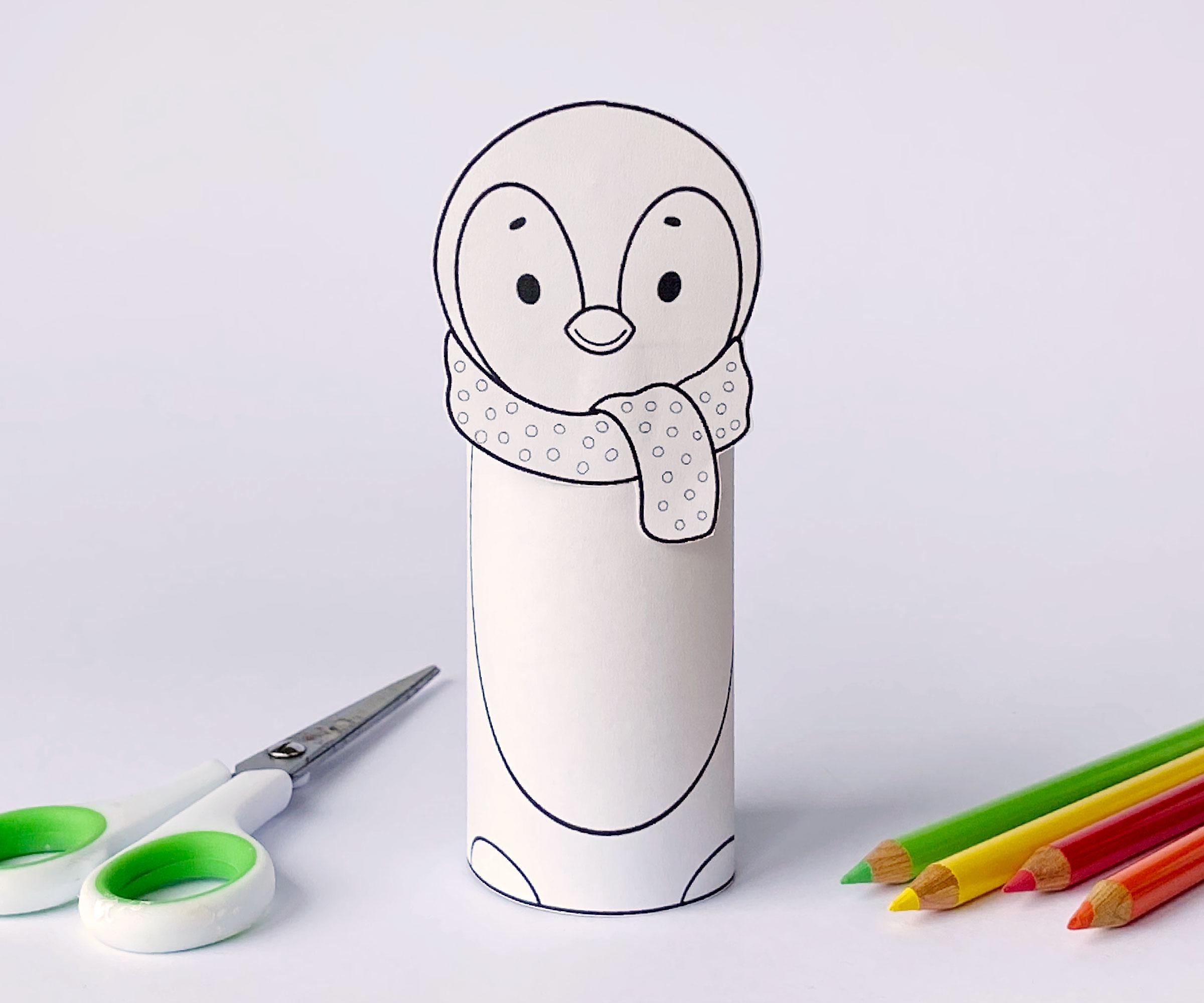 Penguin Printable! Cut and Paste Winter Craft, Kids Activity, Coloring ...