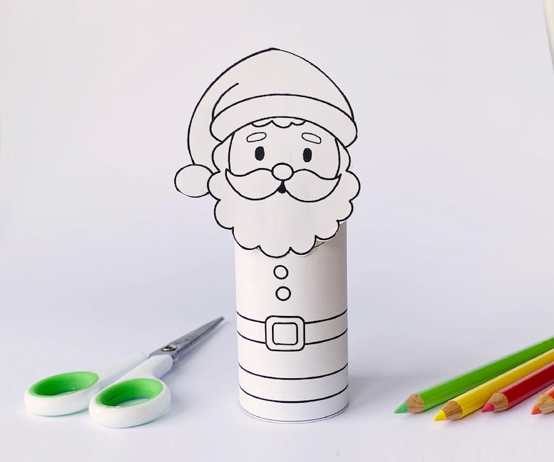 Santa Cut and Paste Xmas Printable! Kids Craft, Colouring Fun, Paper ...