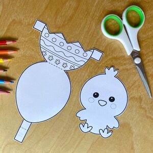 Easter Chick Craft: Color, Cut & Paste Activity (PDF Download) - Etsy