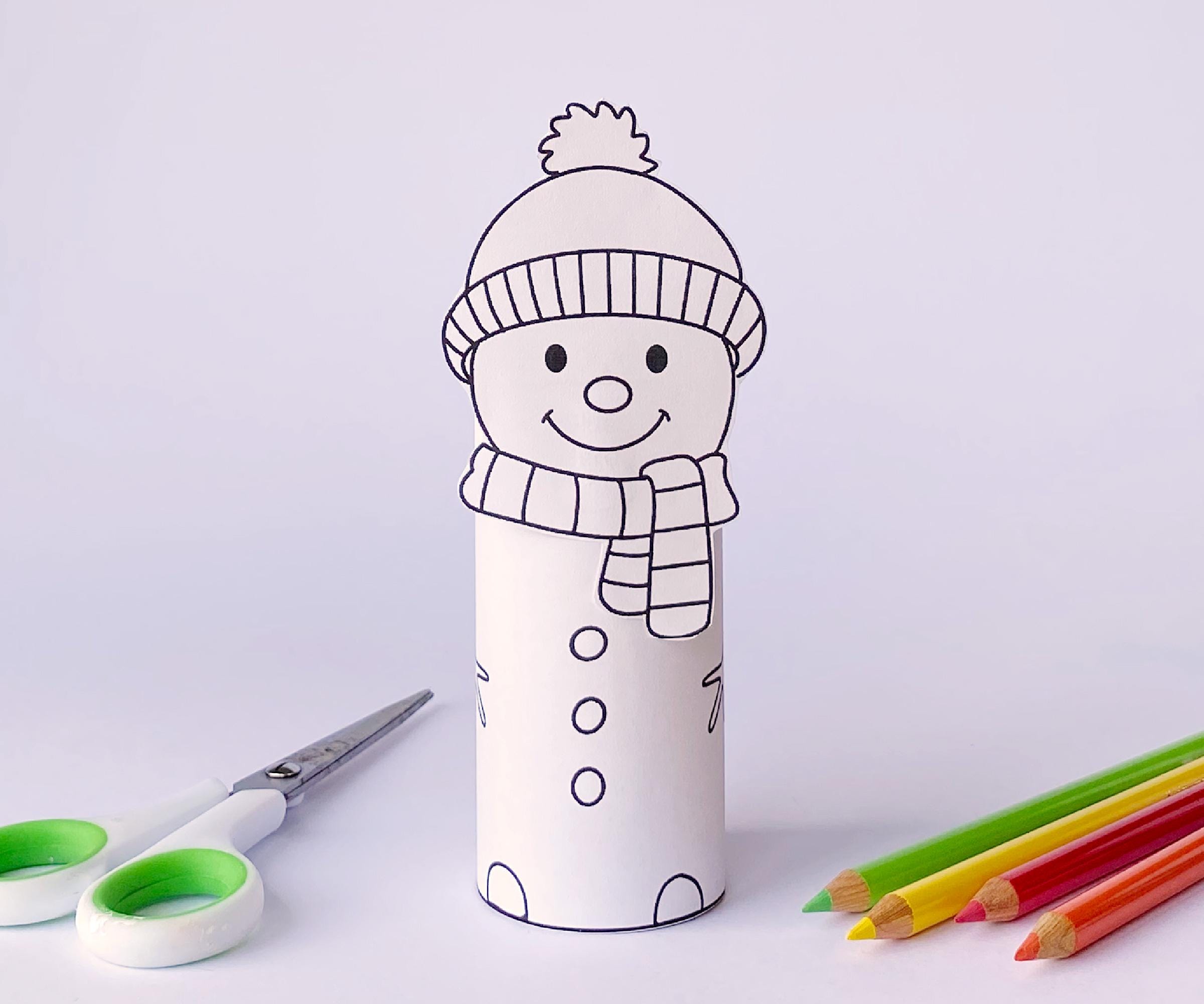 Snowman Cut and Paste Printable! Winter Craft, Kids Activity, Coloring ...