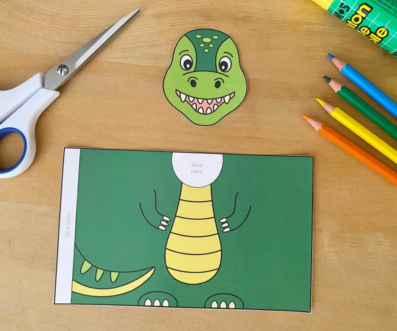 3D Tyrannosaurus Rex! Cut and Paste Printable, Kids Coloring Activity ...