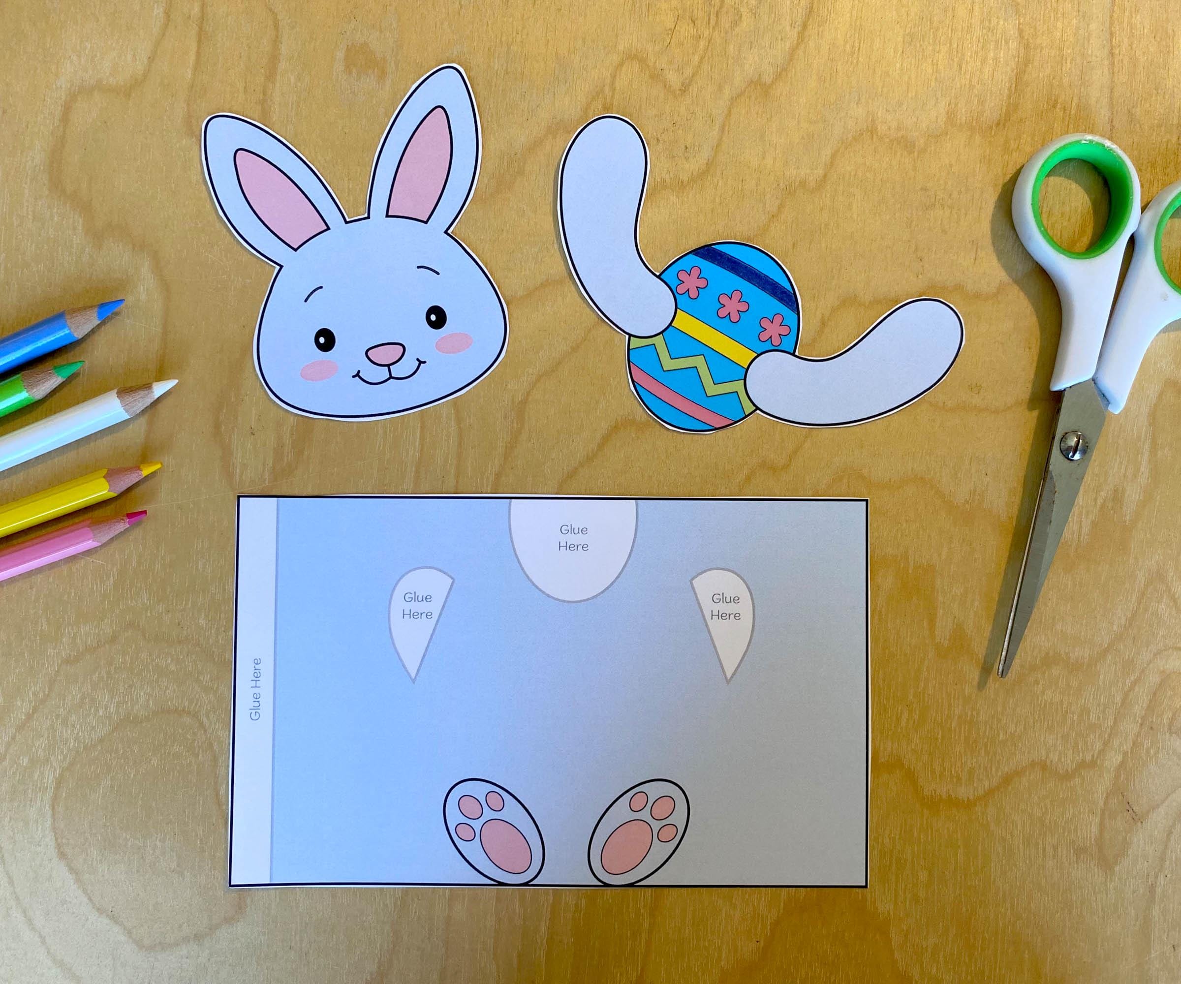Easter Bunny Craft! Printable Cut and Paste Activity for Kids - DIY ...
