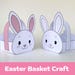 Easter Bunny Basket! Kids Craft, Cut and Paste Printable, Fun and Easy ...