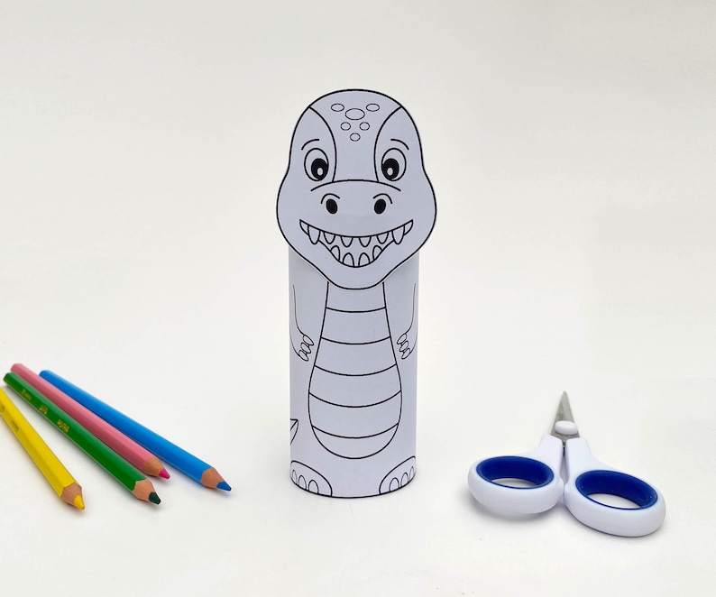 3D Tyrannosaurus Rex Craft: Cut, Paste & Color Activity (digital ...
