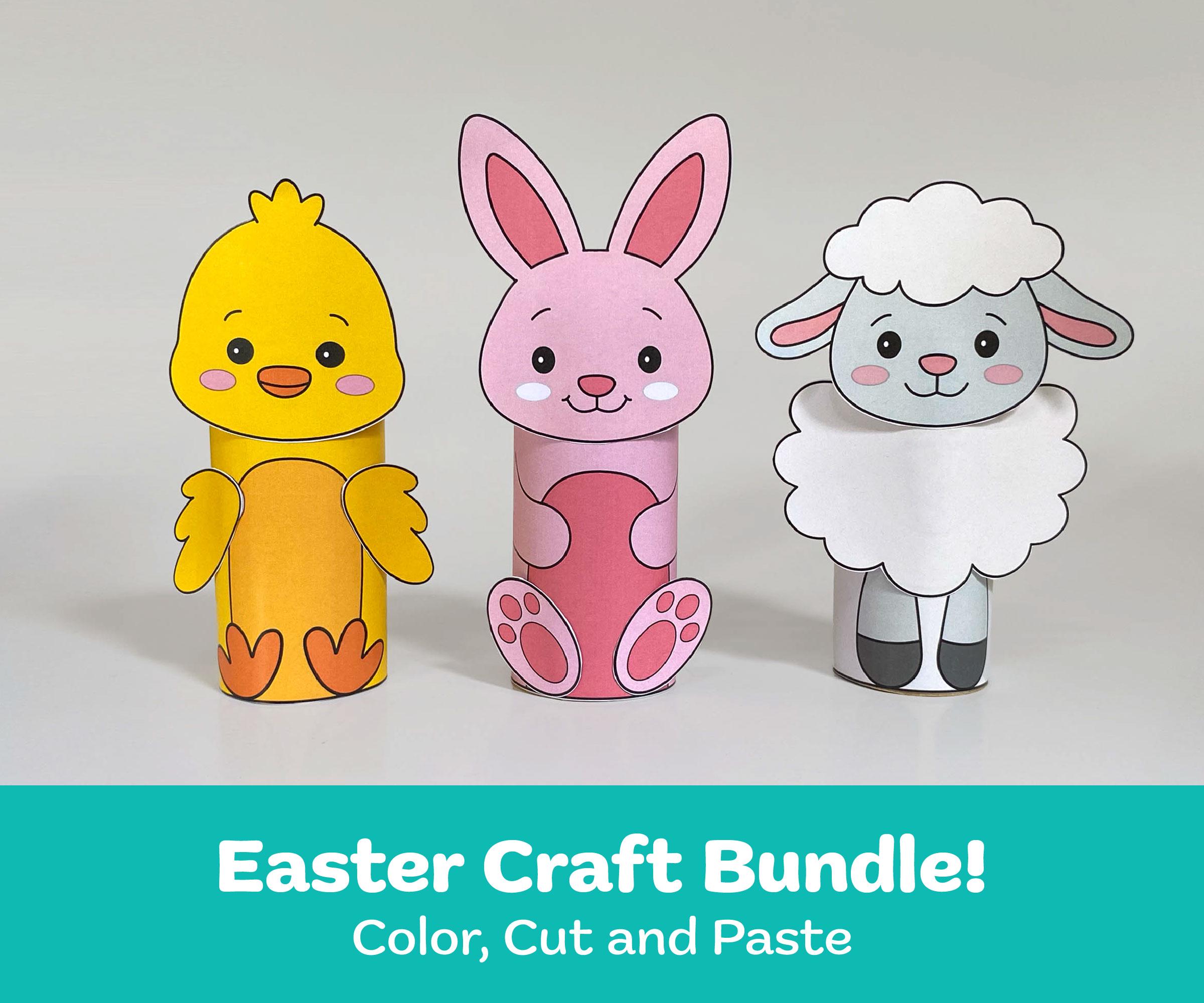 Easter Bunny Craft Bundle: Cut & Paste DIY Decorations (digital ...