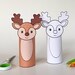 Reindeer Cut and Paste Printable Craft Christmas Kids Activity Coloring ...