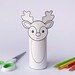Reindeer Cut and Paste Printable Craft Christmas Kids Activity Coloring ...