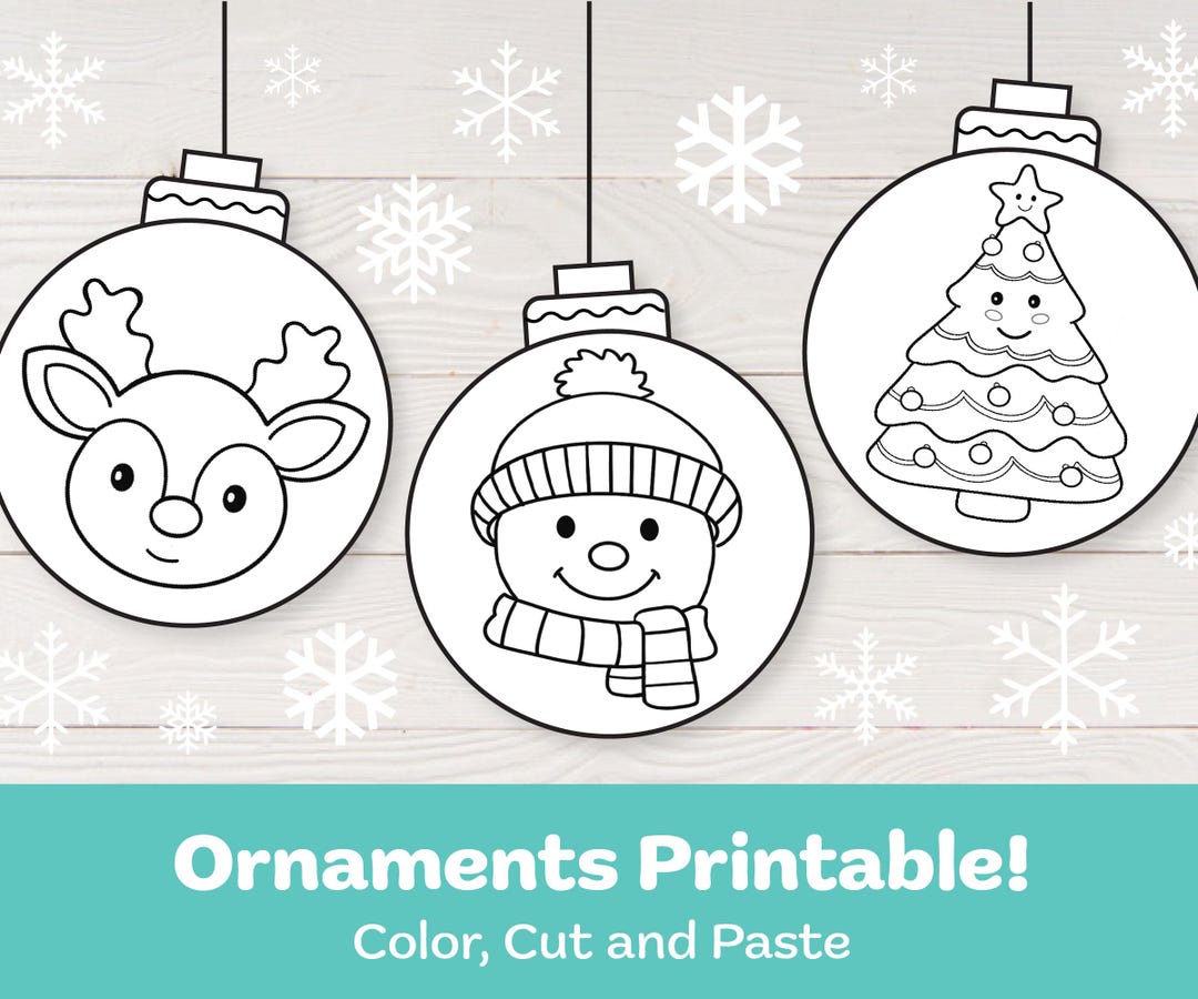 Printable Christmas Ornaments: Snowman, Reindeer, Xmas Tree (DIY ...
