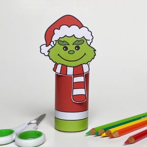 Grinch Christmas Toilet Roll Craft: Cut and Paste Activity (digital ...