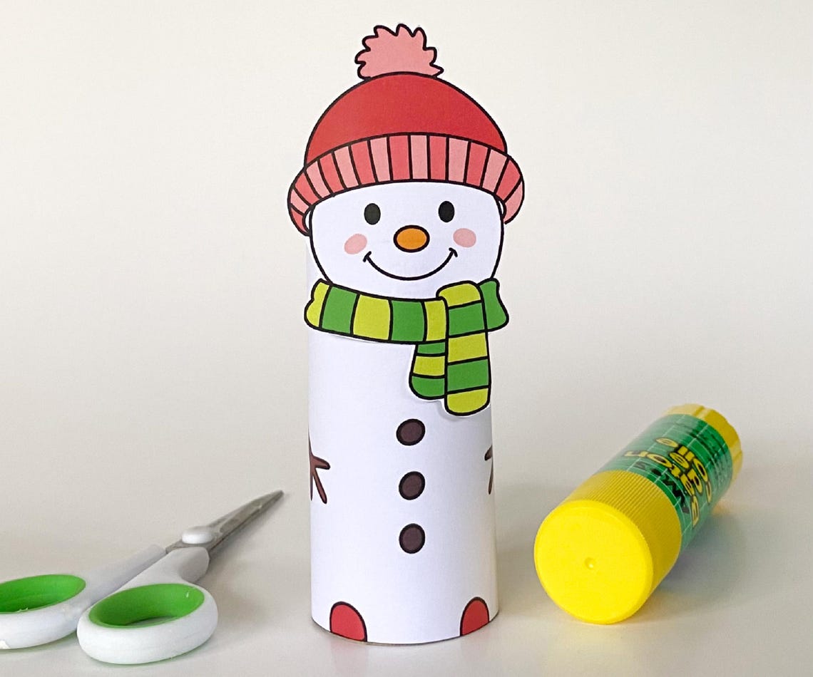 Snowman Craft Printable: Winter Cut and Paste Activity (digital ...
