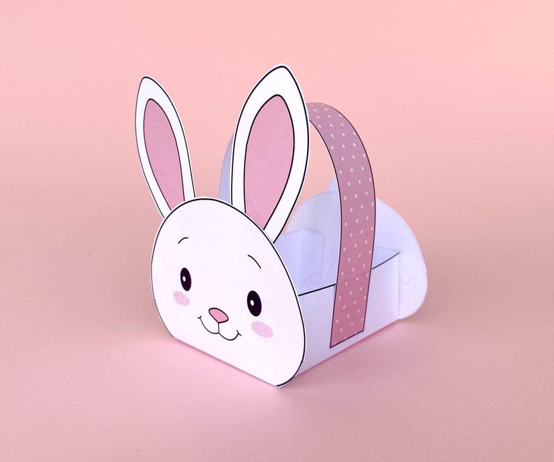 Easter Bunny Basket! Kids Craft, Cut and Paste Printable, Fun and Easy ...