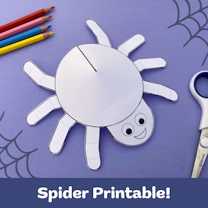 Spider Craft Printable: Cut, Paste, Color Activity (digital Download ...