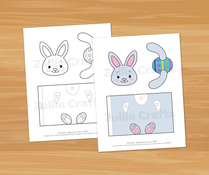 Easter Bunny Craft! Printable Cut and Paste Activity for Kids - DIY ...
