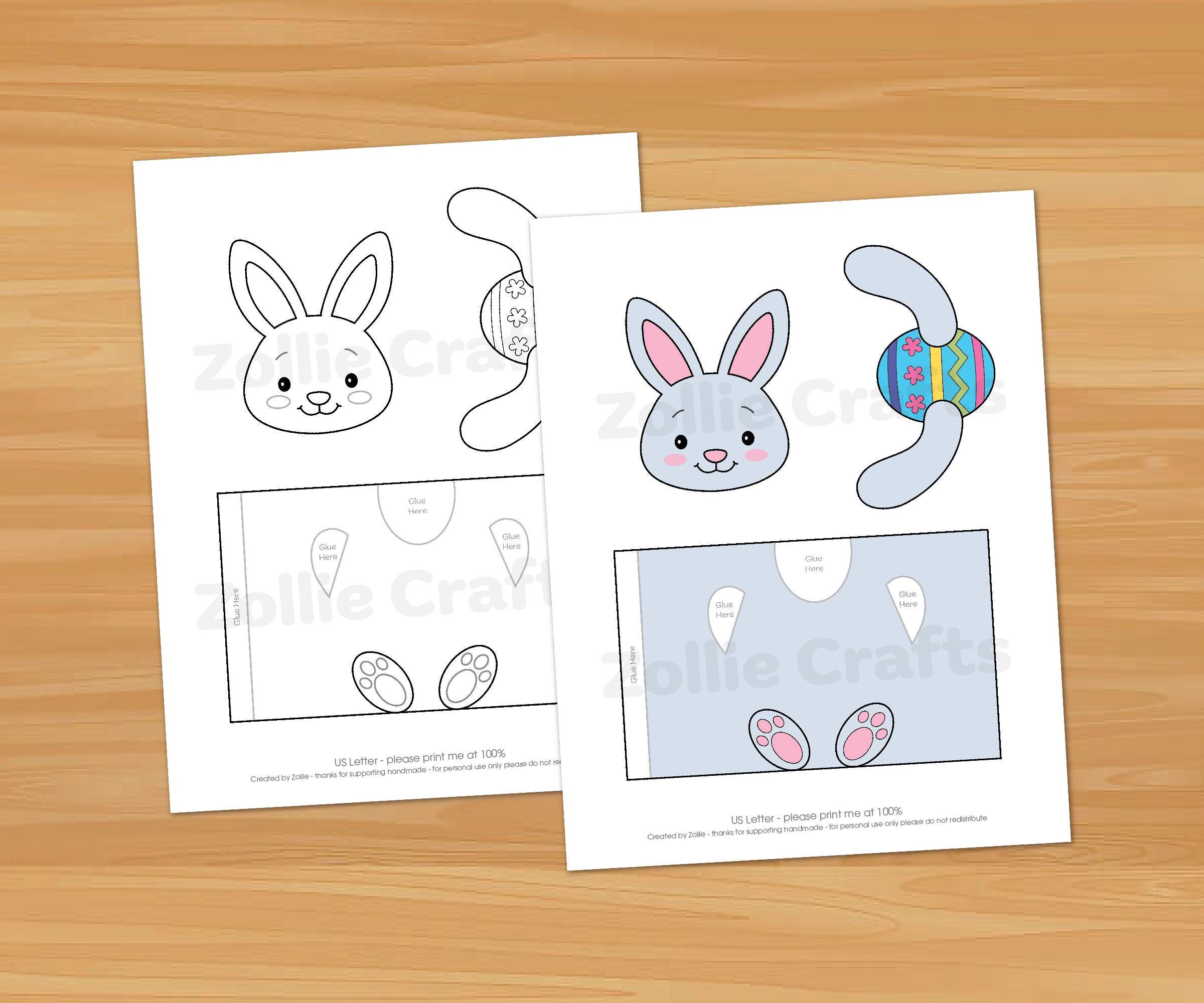 Easter Bunny Craft! Printable Cut and Paste Activity for Kids - DIY ...
