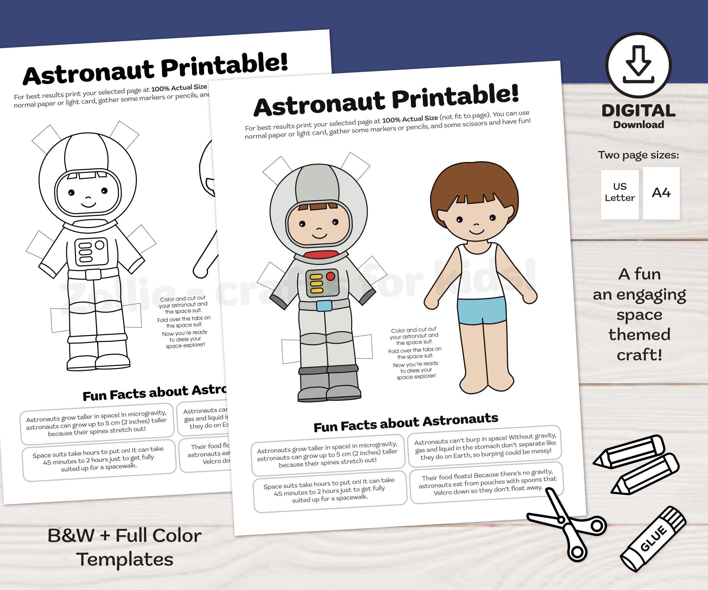 Astronaut Paper Craft: Cut, Paste & Color - STEM Activity (PDF ...