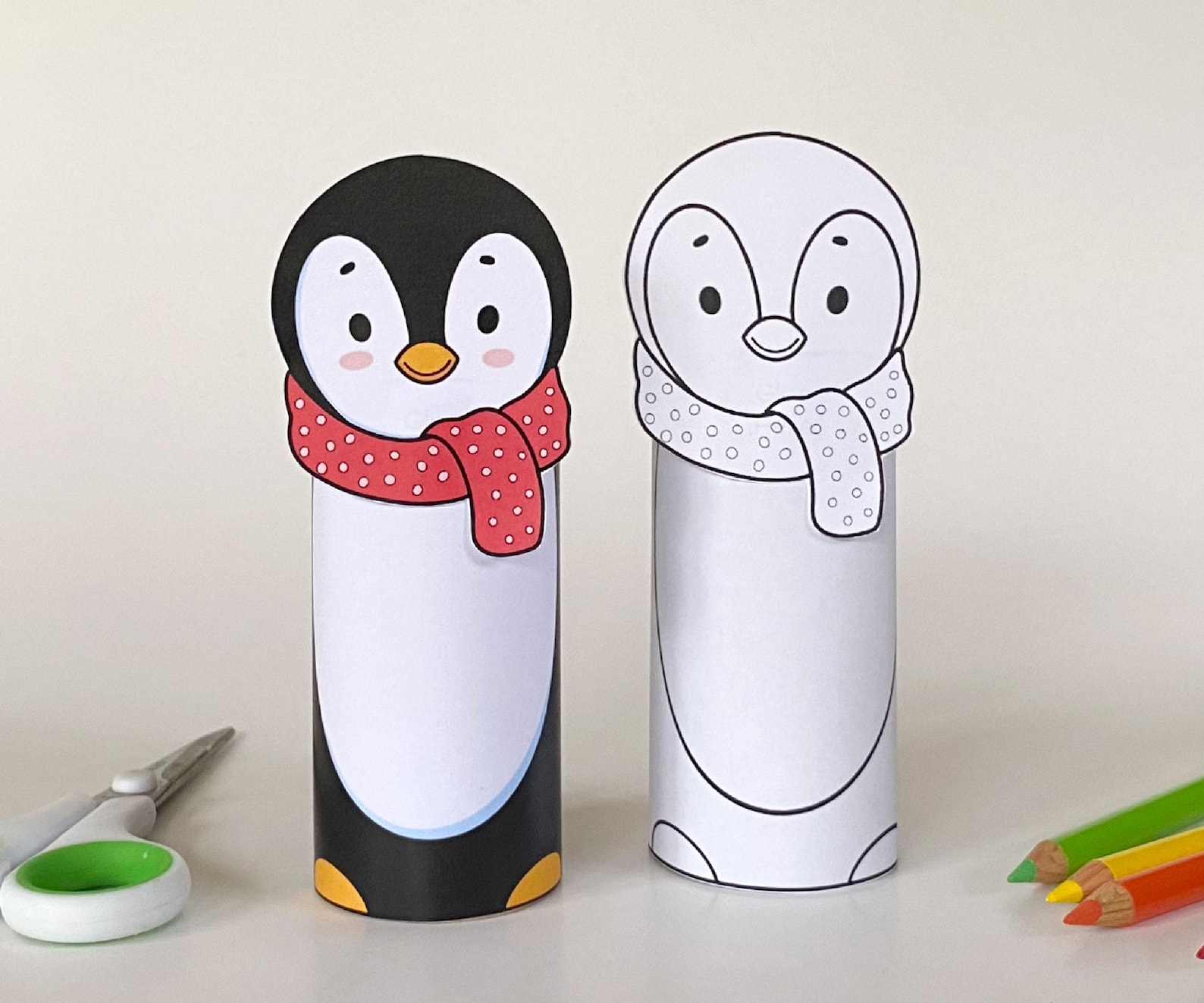 Penguin Printable! Cut and Paste Winter Craft, Kids Activity, Coloring ...