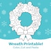 Printable Wreath! Fun and Easy, Cut & Paste Xmas Decoration, Christmas ...
