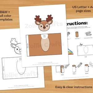 Reindeer Toilet Roll Craft: Winter Cut and Paste Activity (digital ...