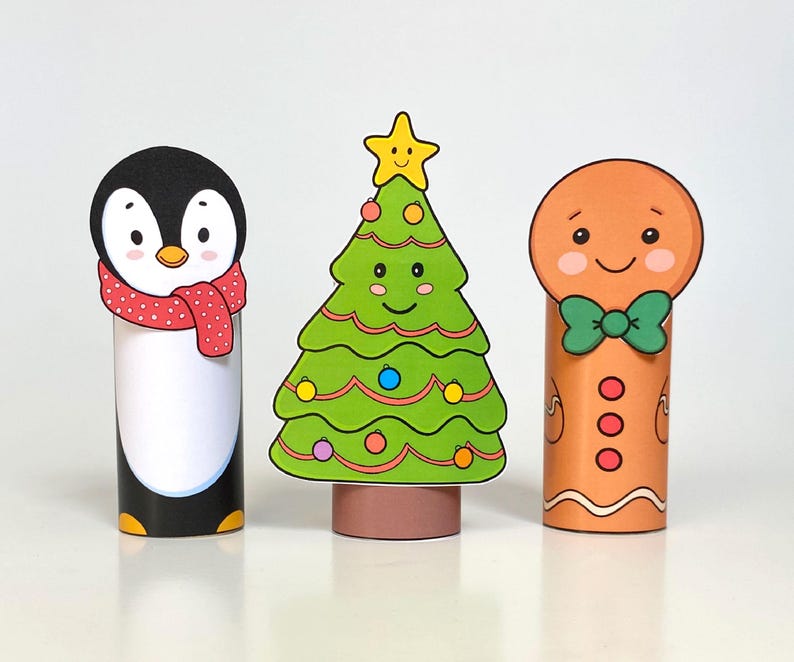 Penguin Printable Bundle Cut and Paste Xmas Kids Craft, Colouring Fun ...